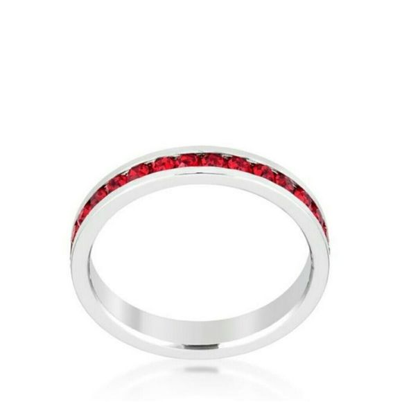 Jewelry | Stackable Eternity Ring Ruby Swarovski Sparkly Crystals July ...